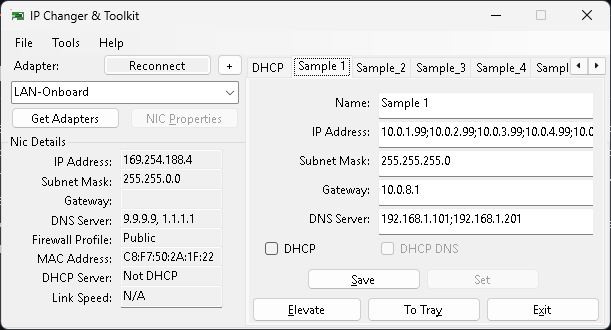GitHub - jimdolby/IPChanger: .Net App to set and check IP configuration for windows. It allows ...